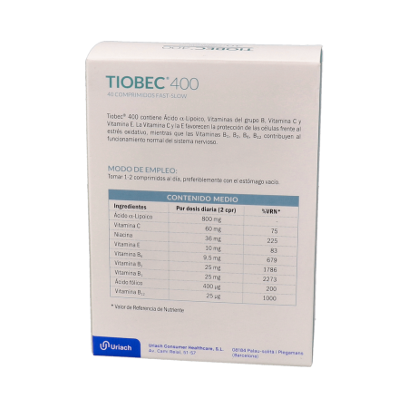 TIOBEC 400 40 COMPRIMIDOS | NuestraFarma.com - NuestraFarma.com